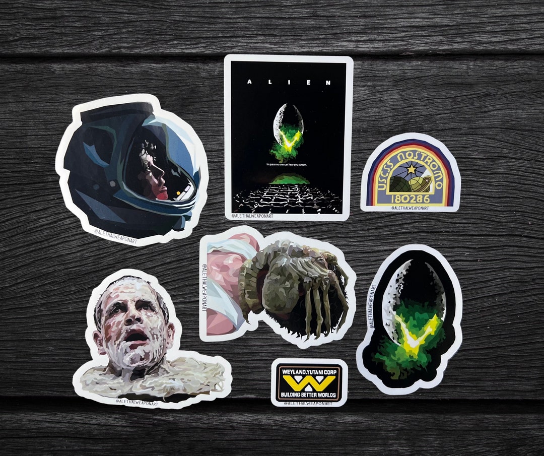 Alien Movie Sticker Pack Horror Movie Alien Stickers Horror Stickers ...