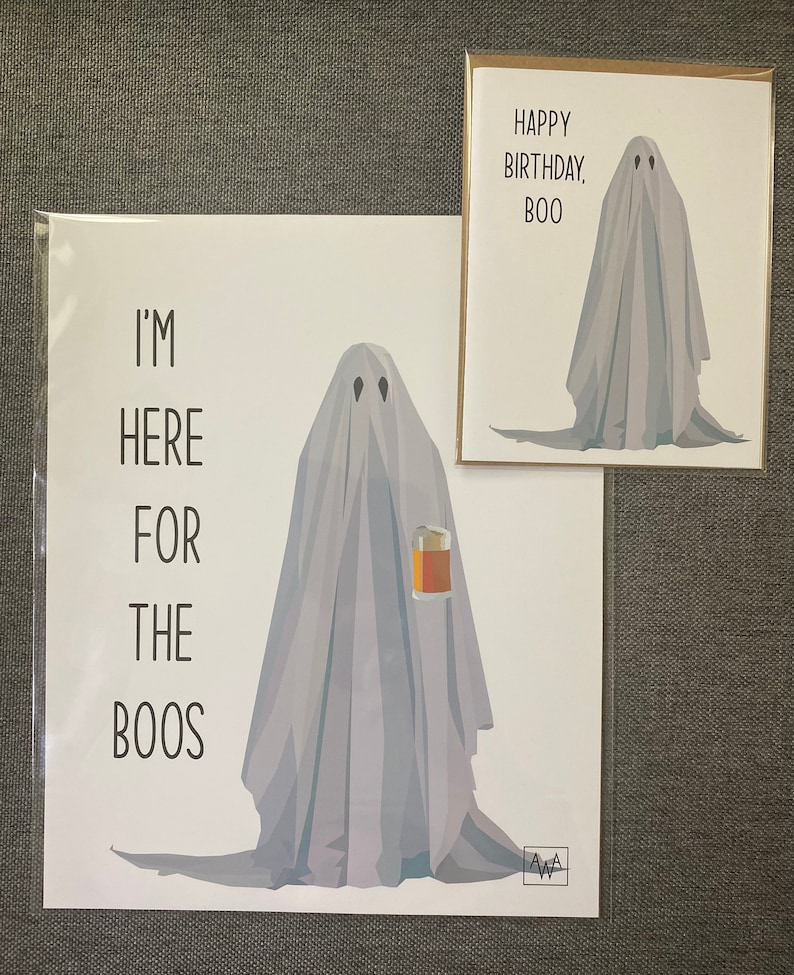 Happy Birthday Boo Birthday Card Spooky Birthday Card - Etsy