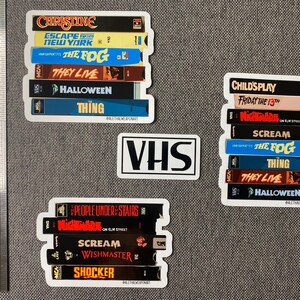 Horror VHS Stack Vinyl Sticker | Horror Movie Stickers | Horror VHS ...