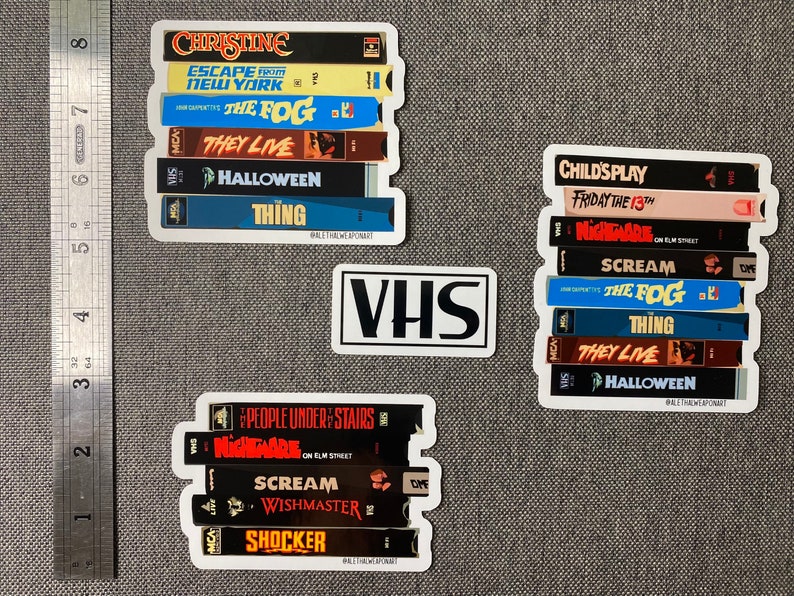 Horror VHS Stack Vinyl Sticker Horror Movie Stickers - Etsy