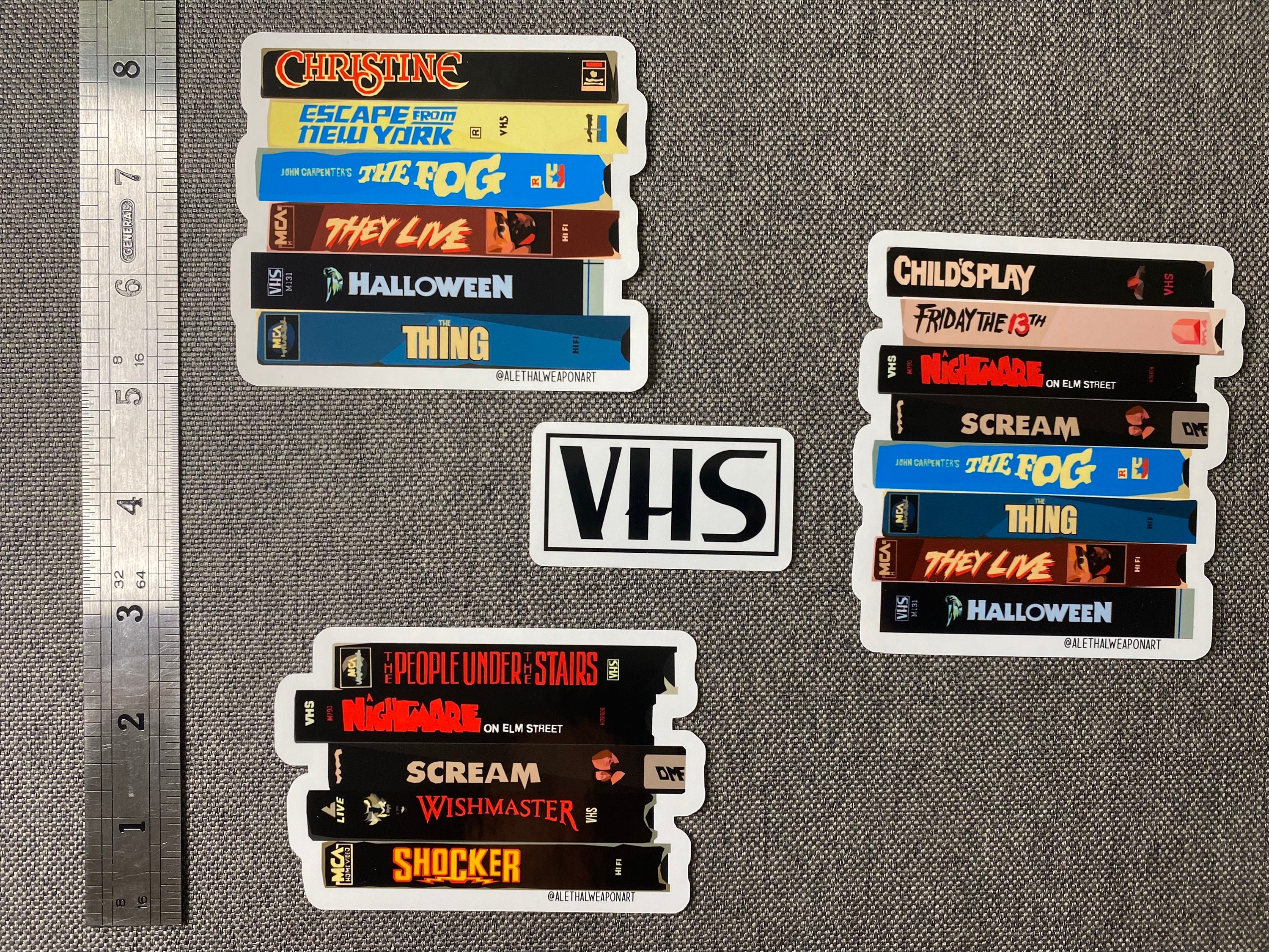 Horror VHS Stack Vinyl Sticker | Horror Movie Stickers | Horror VHS ...