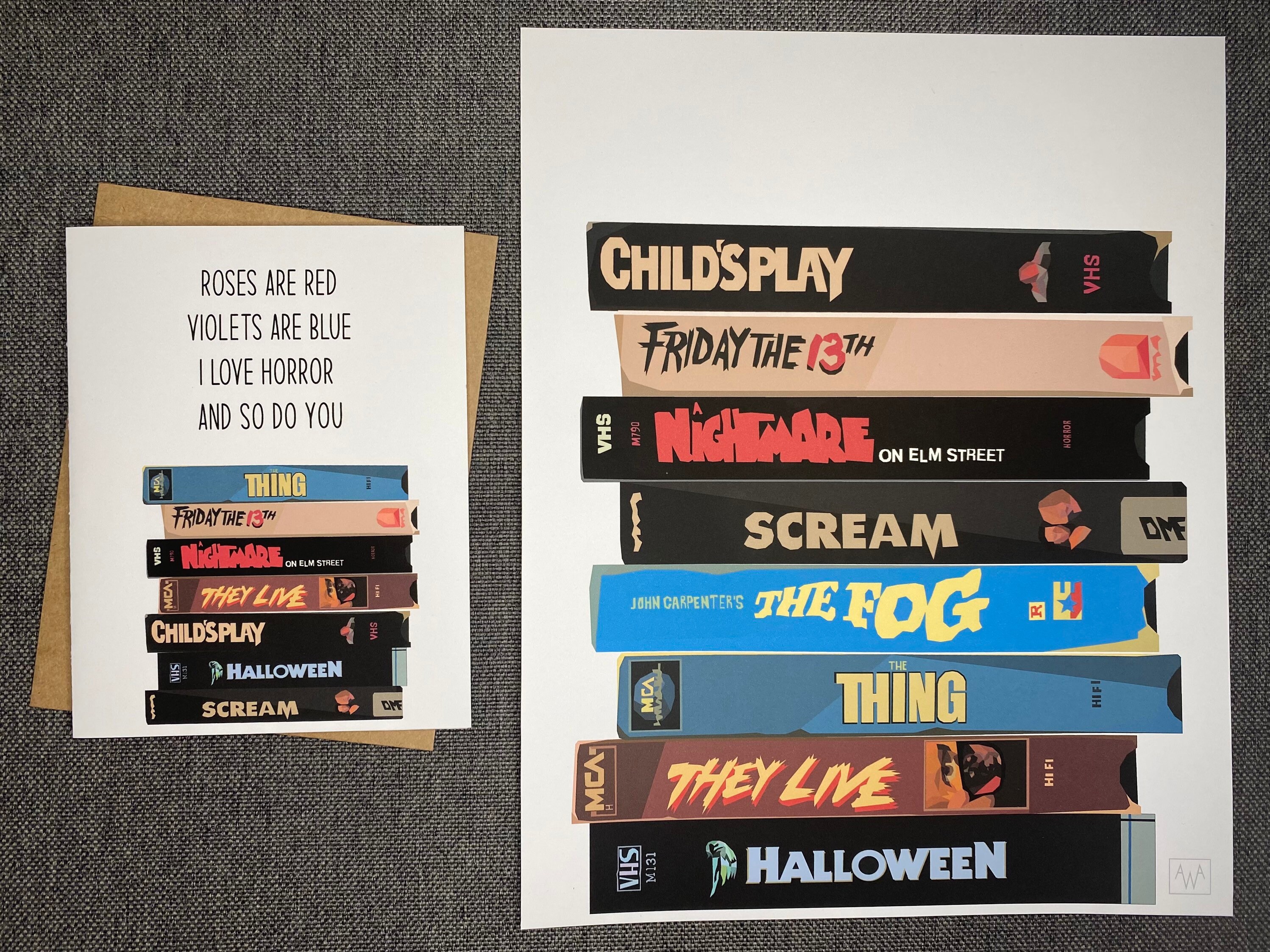 Classic Horror Movies VHS Stack Artwork VHS Wall Art - Etsy