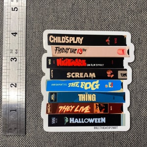 Horror VHS Stack Vinyl Sticker | Horror Movie Stickers | Horror VHS ...
