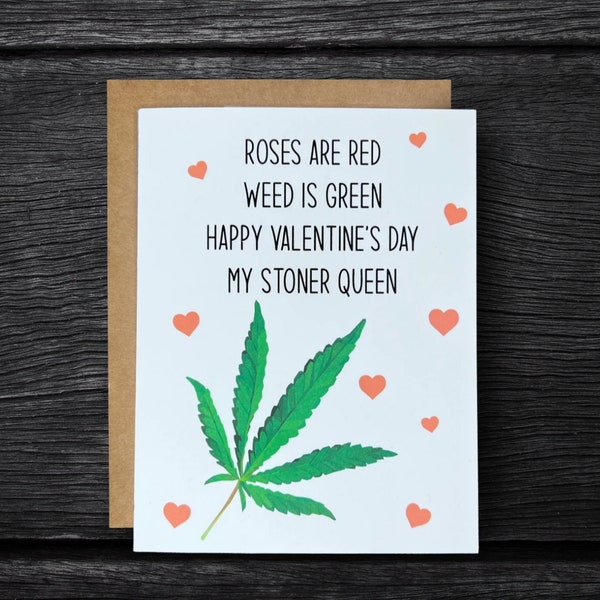 Weed Valentines Card - Etsy