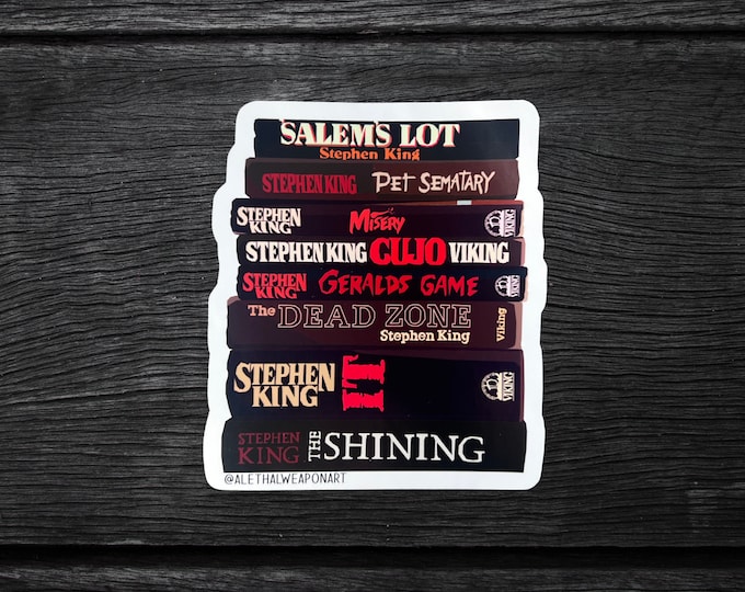 Horror Book Stack Vinyl Sticker | Horror Book Stickers | Stephen King ...