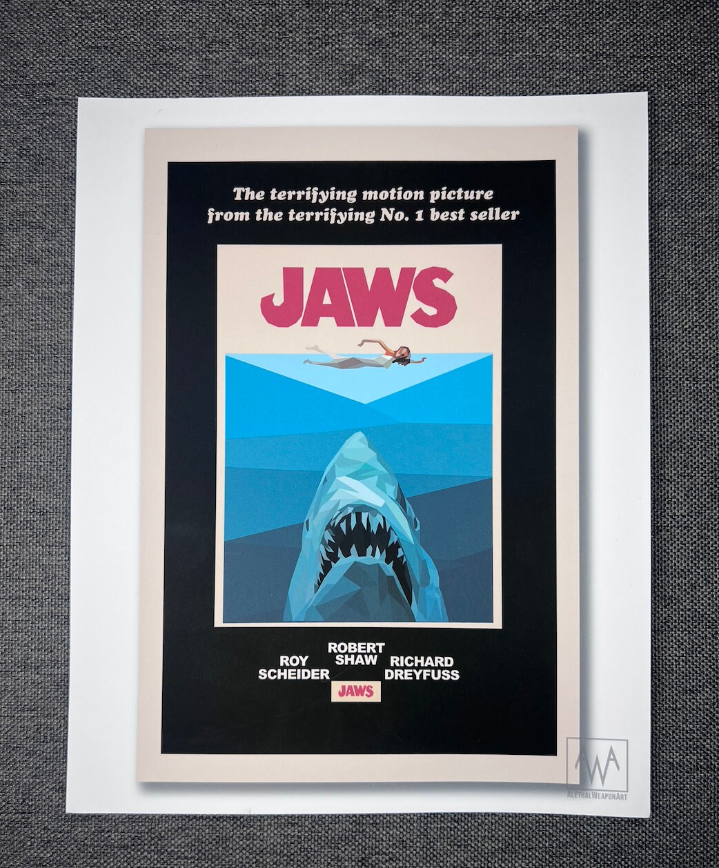 Jaws Movie Poster Artwork Print | Jaws Movie Poster No Frame