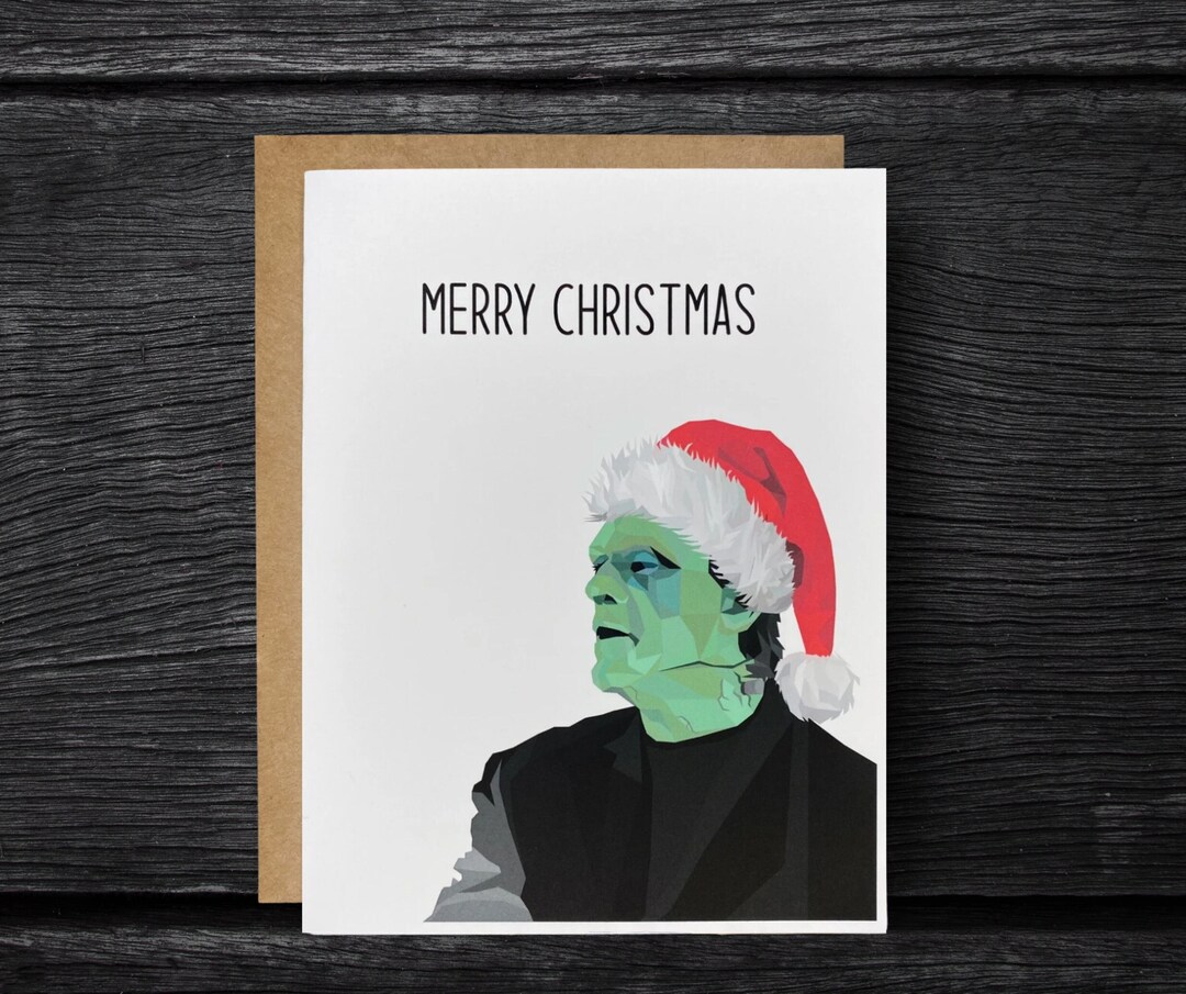 Frankenstein Christmas Card | Classic Horror Christmas | Frankenstein’s ...