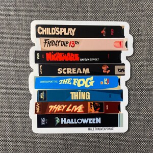 Horror VHS Stack Vinyl Sticker | Horror Movie Stickers | Horror VHS ...