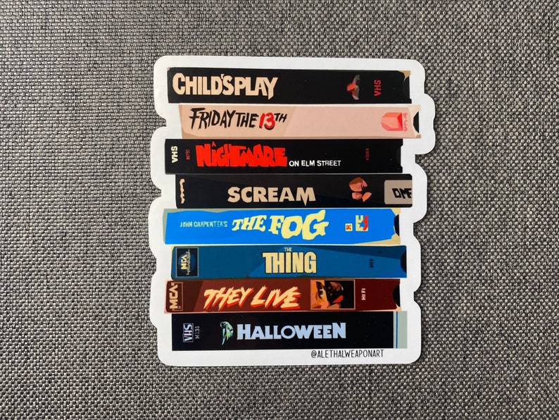 Horror VHS Stack Vinyl Sticker Horror Movie Stickers - Etsy