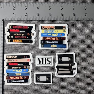 Horror Movie VHS Stack Vinyl Sticker Pack | Horror Movie Stickers | Die ...