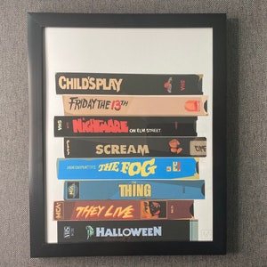 Classic Horror Movies VHS Stack Artwork | VHS Wall Art | Horror Movies ...