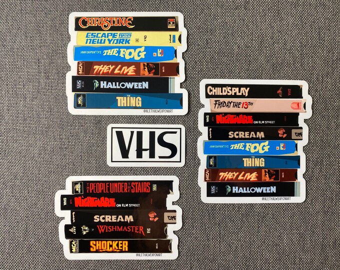 Horror Movie VHS Stack Vinyl Sticker Pack Horror Movie - Etsy