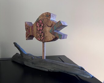 Carved Tiki Fish - Medium - Etsy