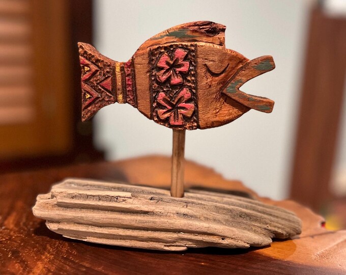 Carved Tiki Fish - Medium - Etsy