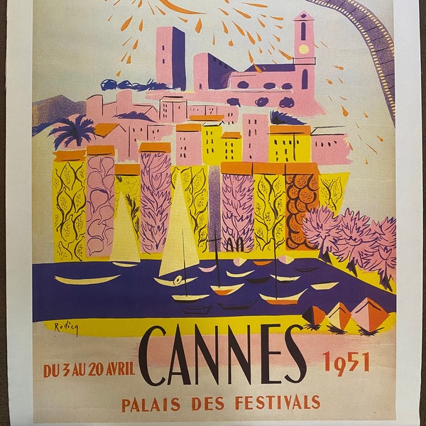 Cannes 1951 Poster - Etsy