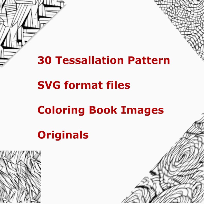 60 Tessellation Pattern Coloring Book Images in SVG Format Perfect for ...