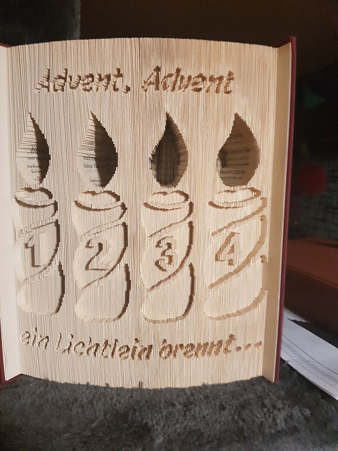 Book Folding Art *advent Candles* - Etsy
