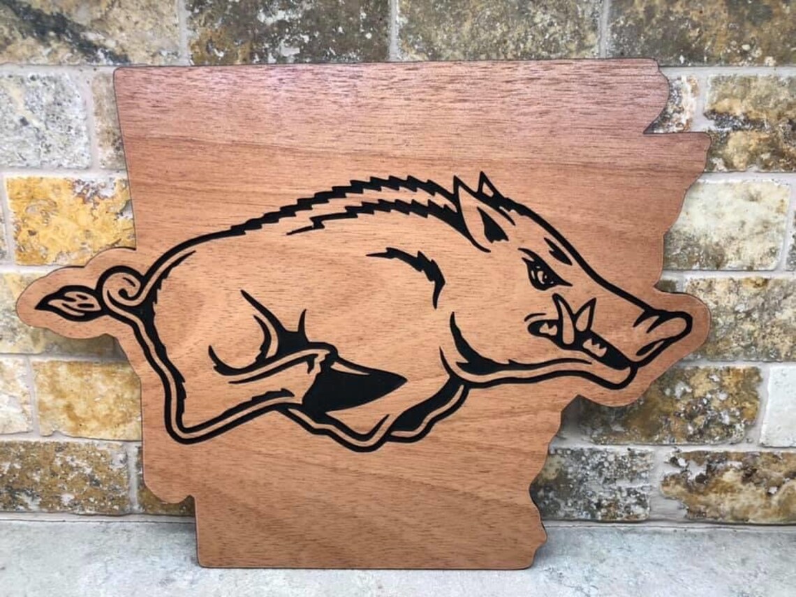Arkansas Razorback Wood Sign Arkansas Fan Gift Football | Etsy