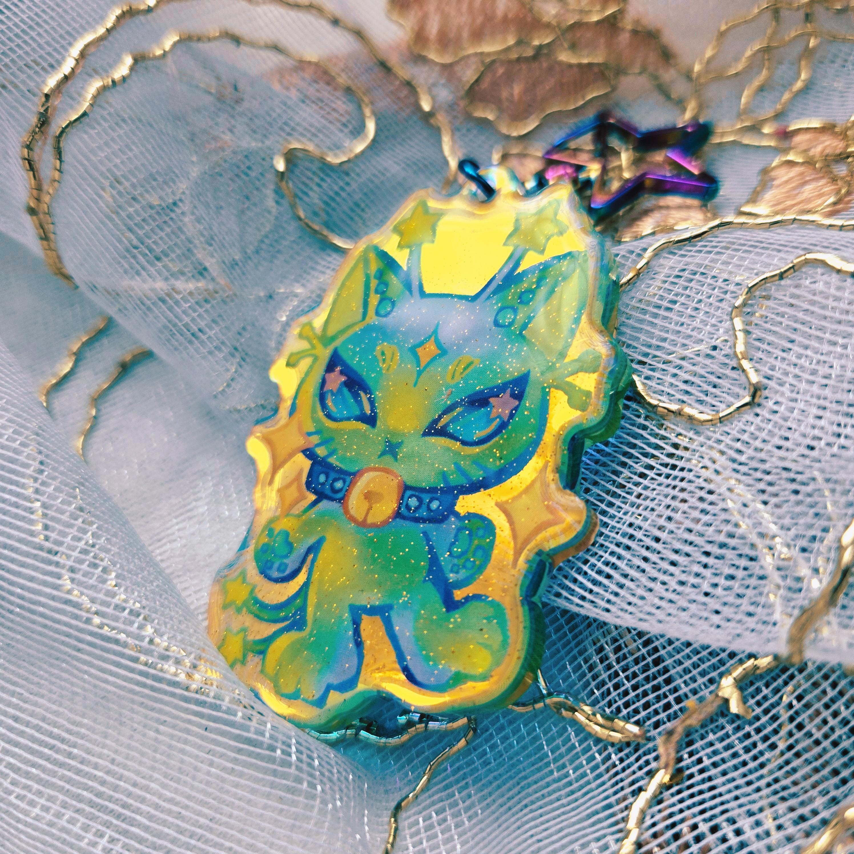 Holographic Alien Kitty Keychain 2.5" - Etsy