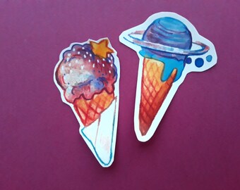 Space Ice Cream Vinyl Sticker - Etsy