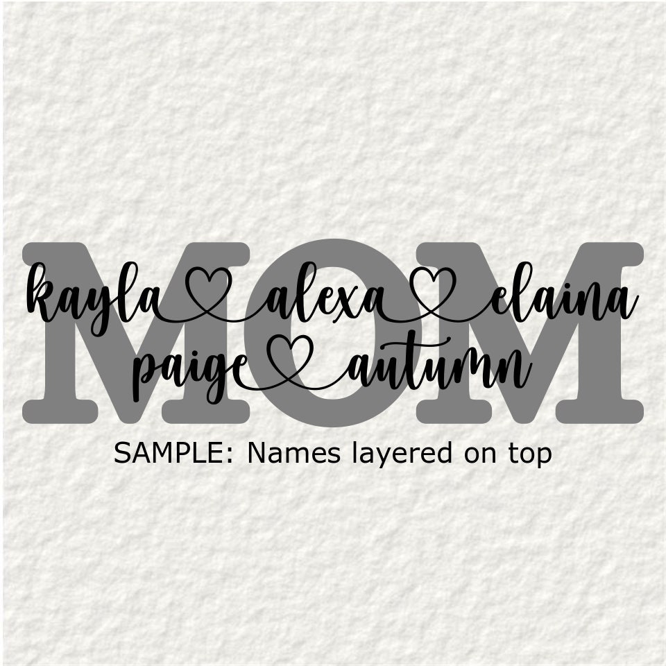 MOM File Creation Personalized With Childrens Names Svg - Etsy