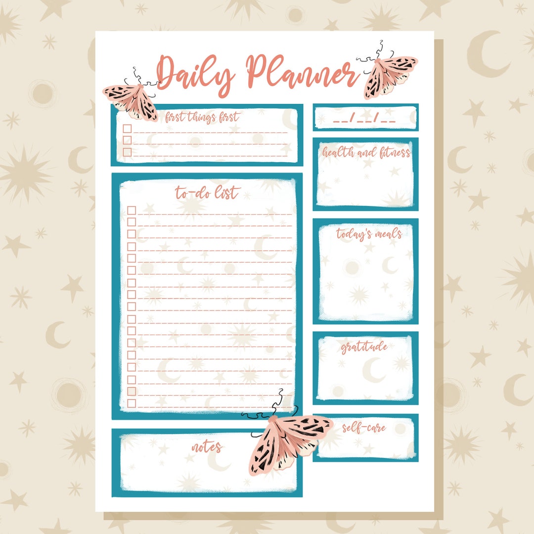 Printable Daily Planner Bullet Journal Printout Page PDF - Etsy
