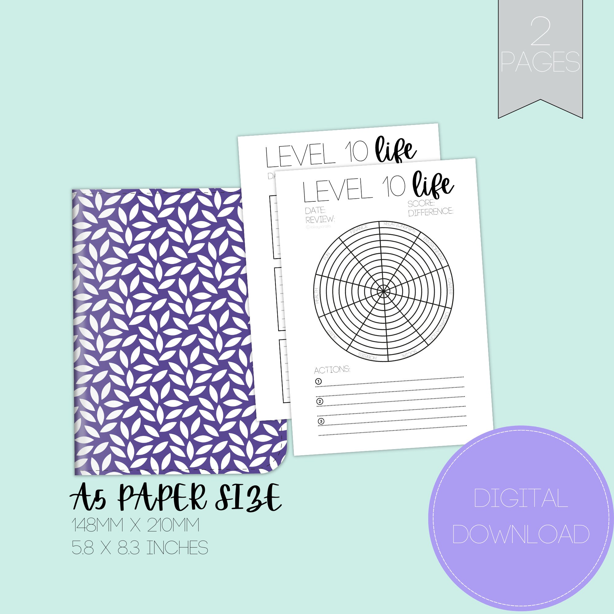 A5 Level 10 Life Planner Printables | Bullet Journal | Happy Planner ...