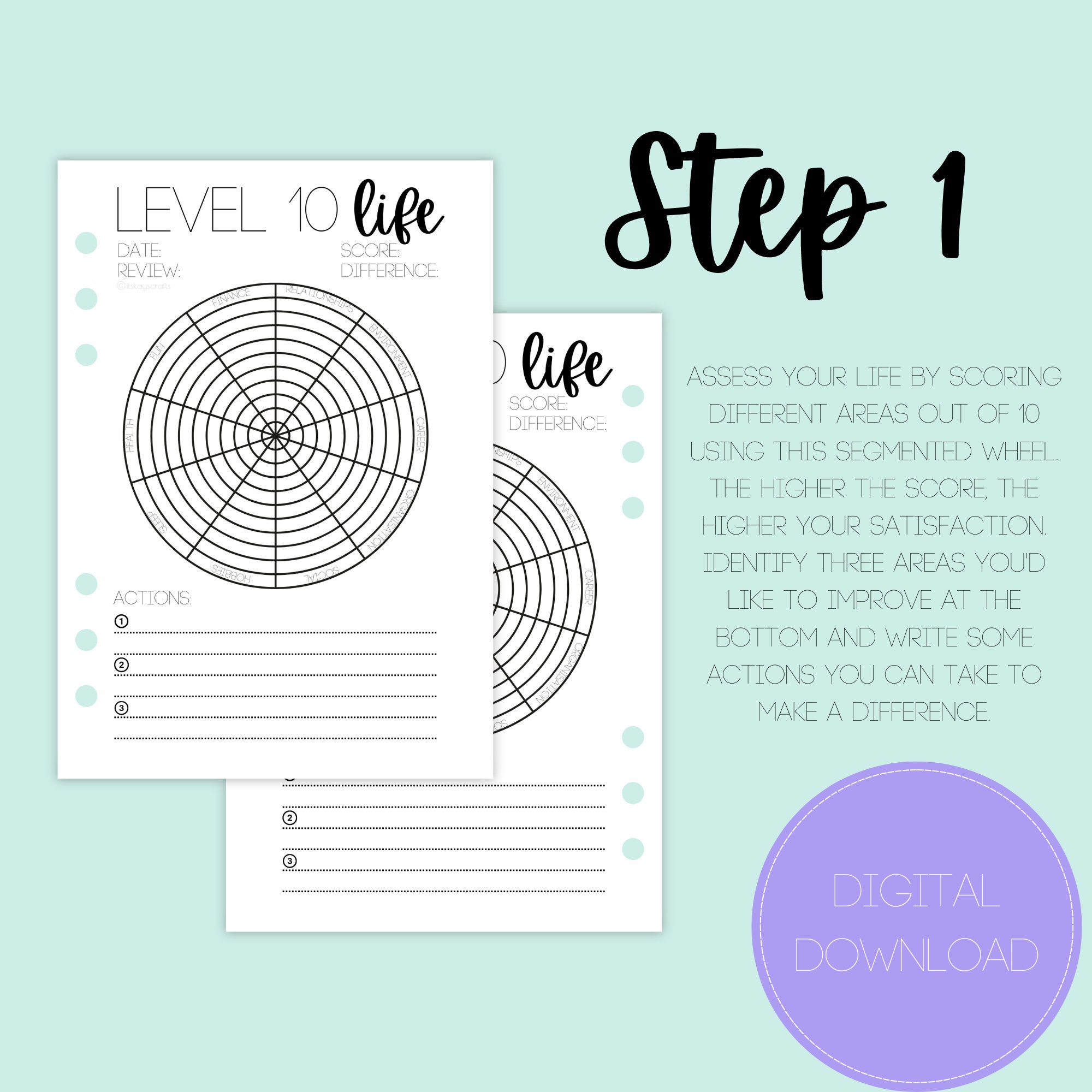 A5 Level 10 Life Planner Printables | Bullet Journal | Happy Planner ...