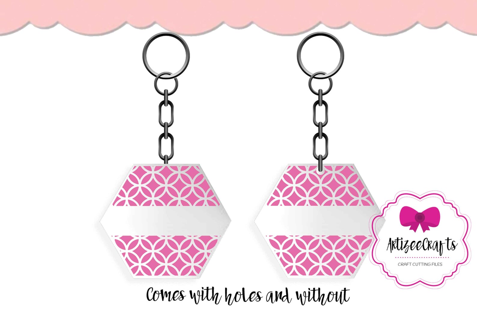 Hexagon Split Key Chain PatternHexagon SVGKeychain | Etsy