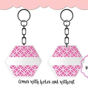 Hexagon Split Key Chain Patternhexagon Svgkeychain - Etsy