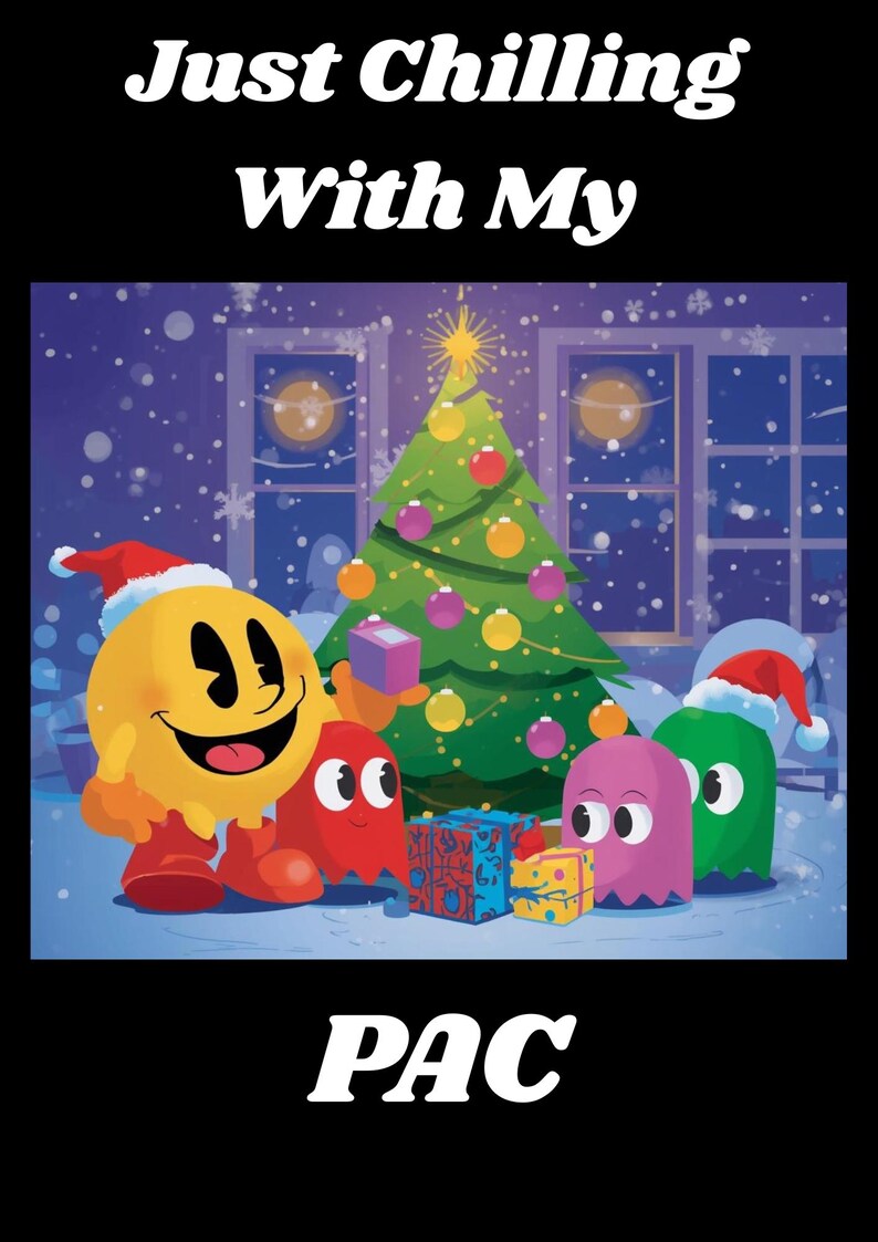 Retro Gamer Christmas PNG: Pac-man Holiday Design (digital Download) - Etsy