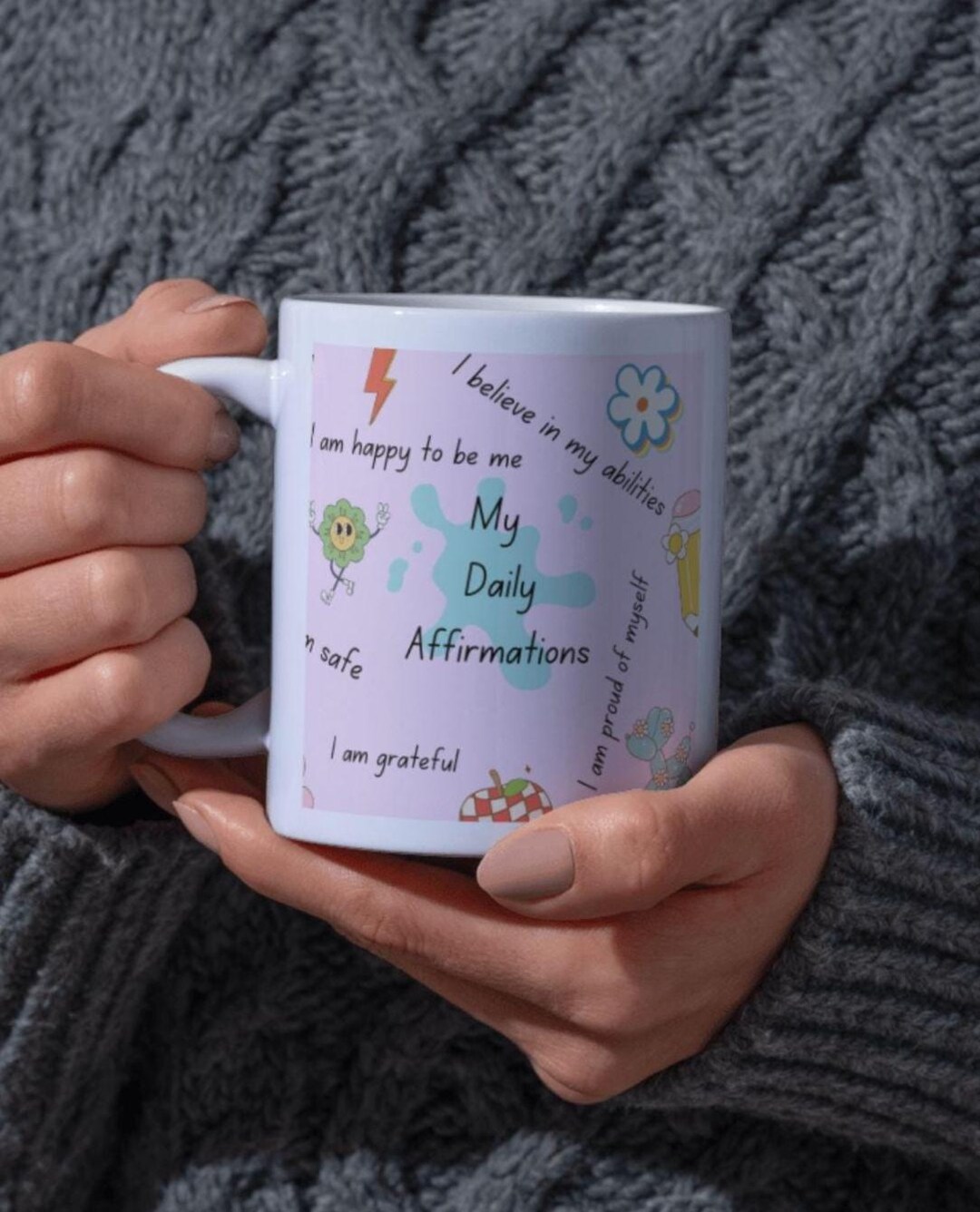 Positive Affirmations Mug Wraparound Design - Printable PNG File 11oz ...