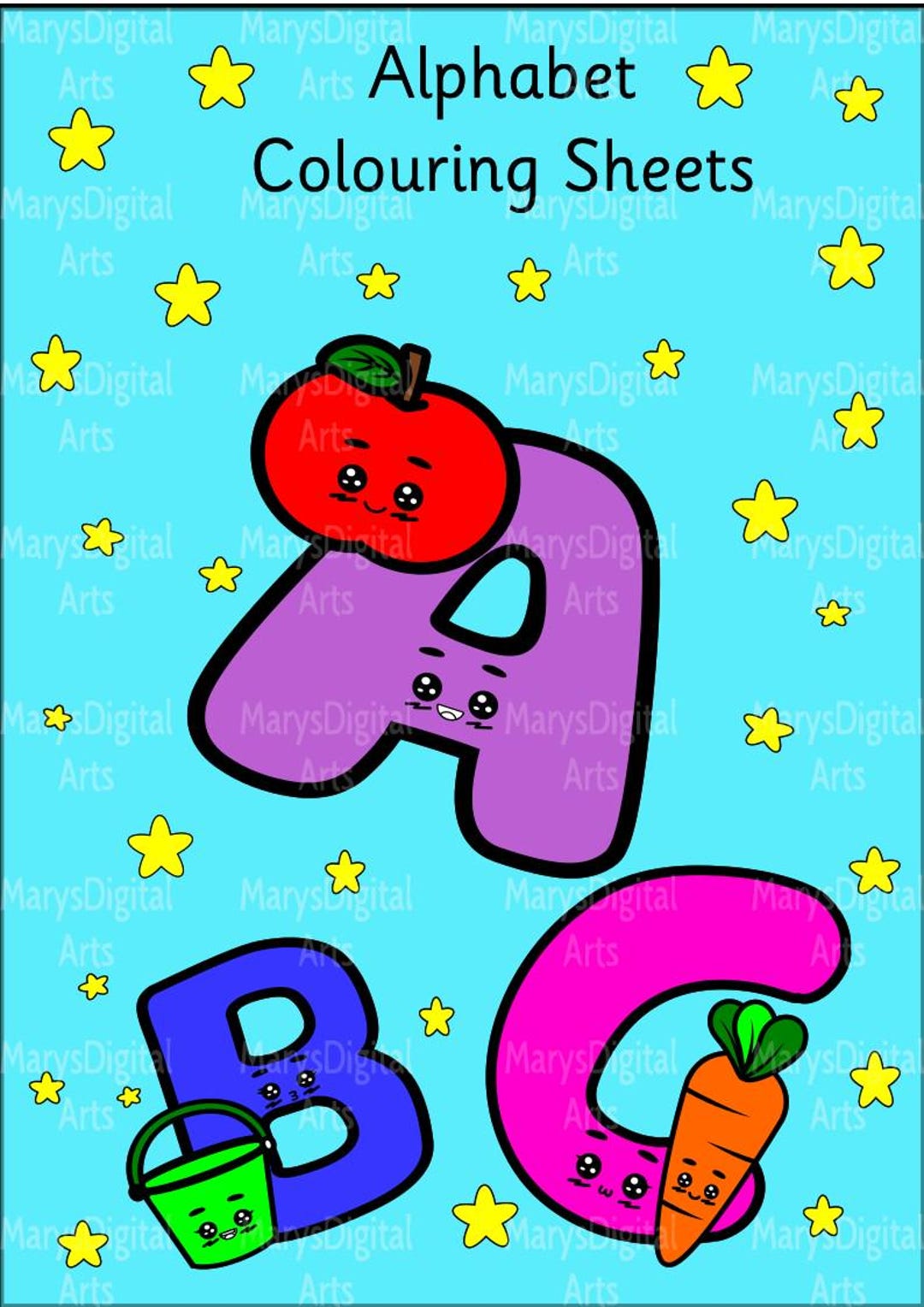 Alphabet Coloring Sheets for Kids, Handwriting Practice, School ...