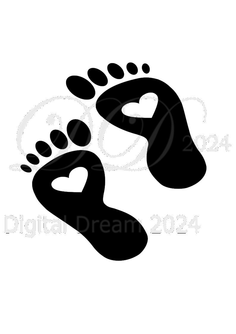 Cute Baby Footprint Digital Image Dxf, Svg, Jpg, Png, Pdf, Perfect for ...