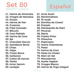 Pantry Labels ESPAÑOL - Etsy
