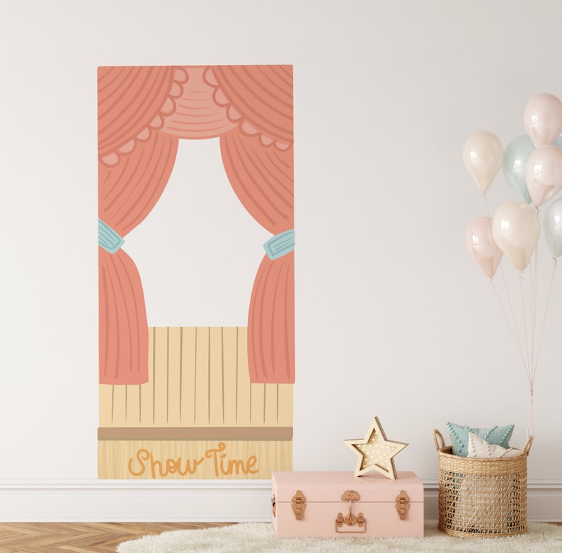 Play Theater Wall Decal, Removable Stage Curtain Design - Etsy