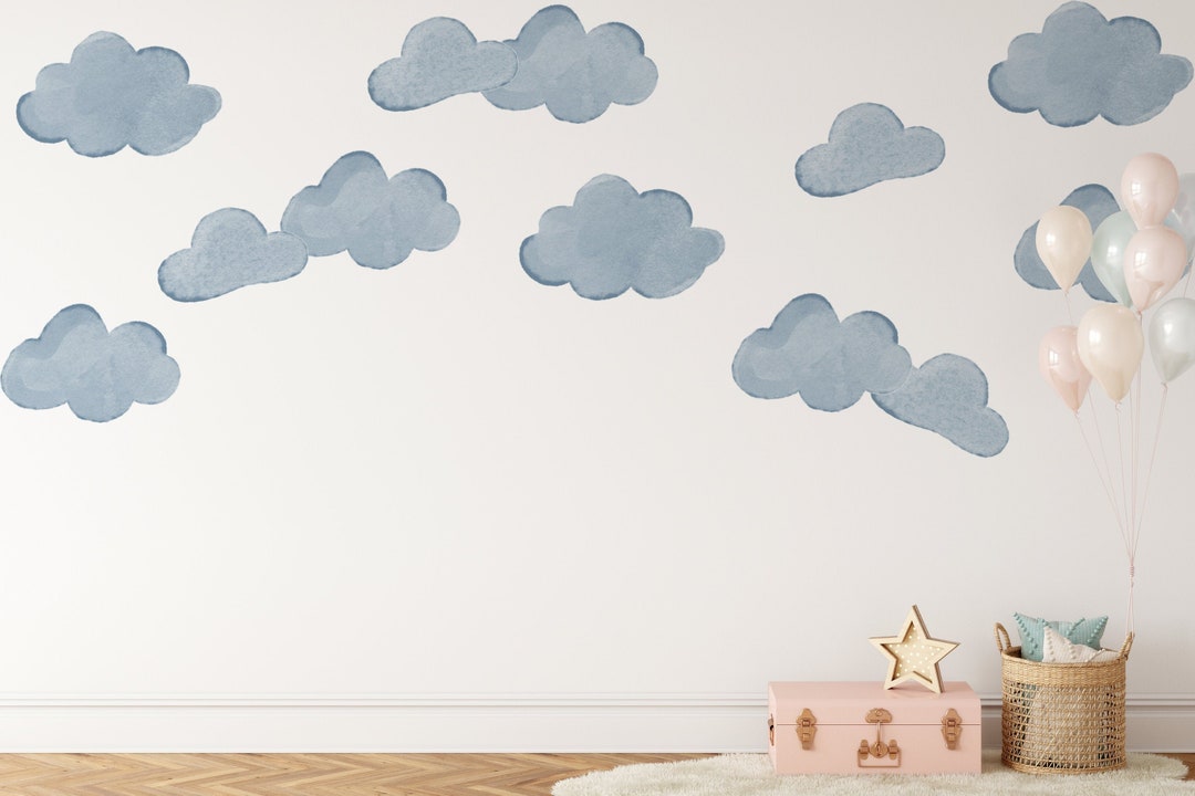 Cloudy Decal, Cloud Decal, Cloud Wall Sticker, Cloud Decor, Sky Decal ...