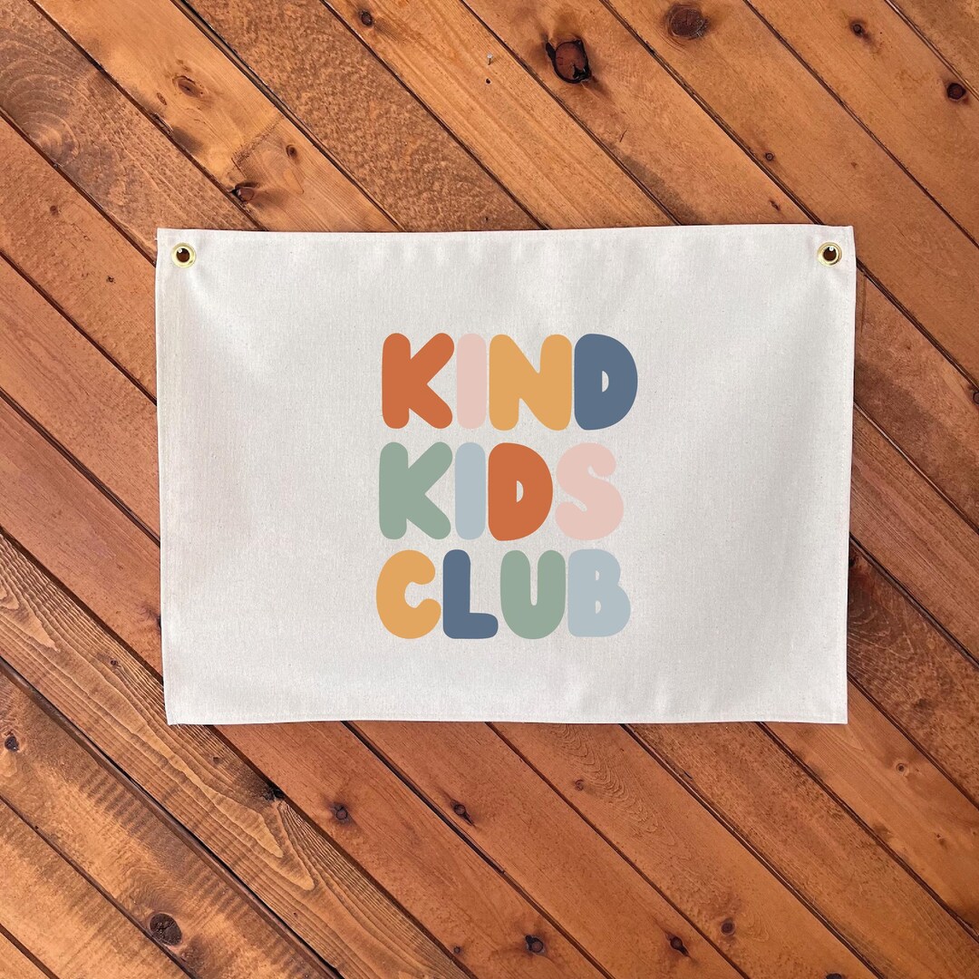 Kind Kids Club Canvas Banner, Colorful Kids Decor - Etsy
