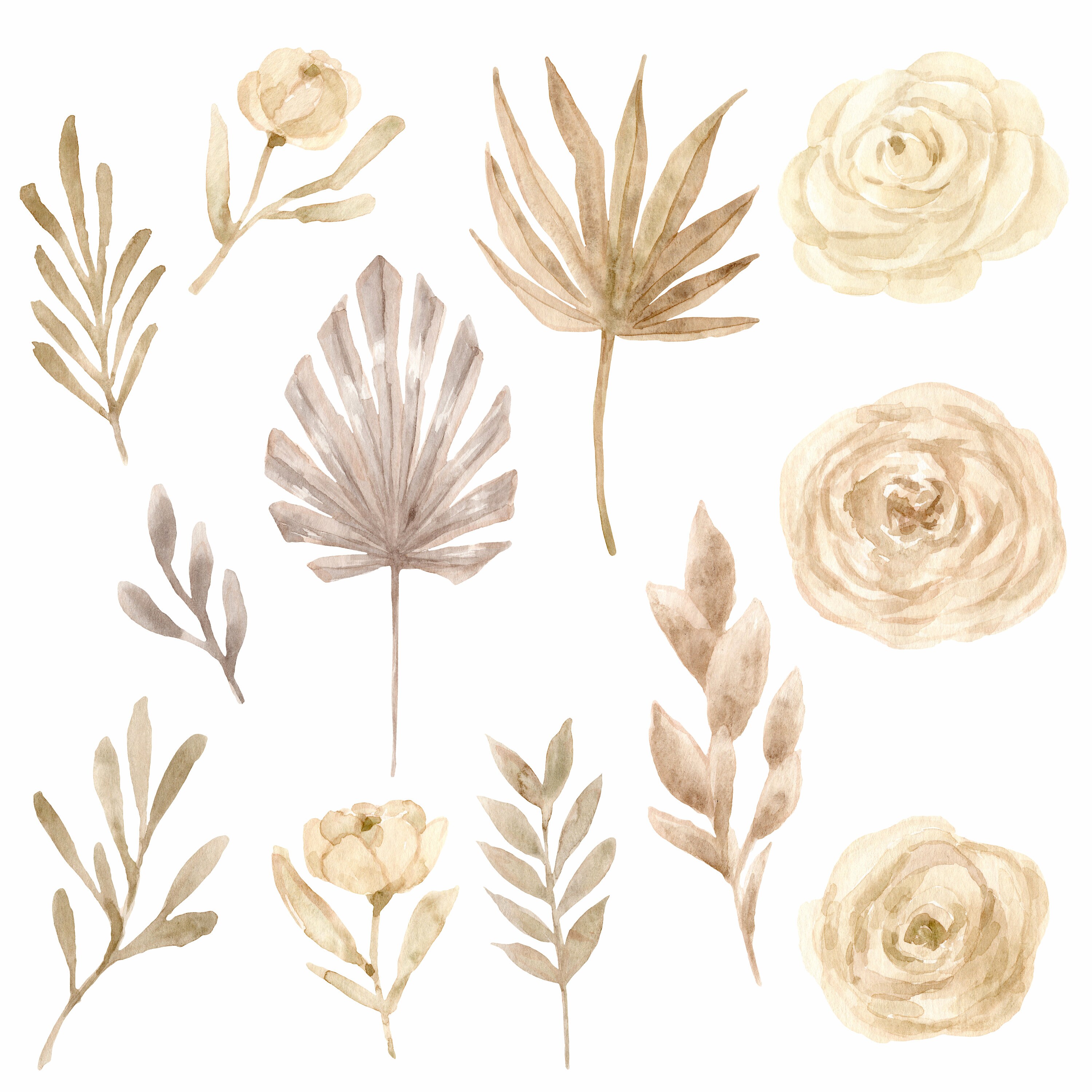 Boho Watercolor Flowers Decals Flower Decal Flower Decor - Etsy