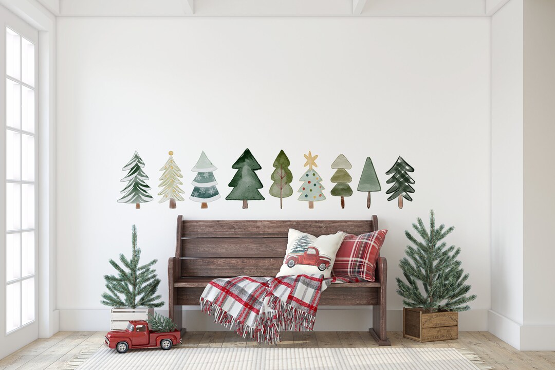 Christmas Trees Decals, Christmas Decor, Christmas Decals - Etsy