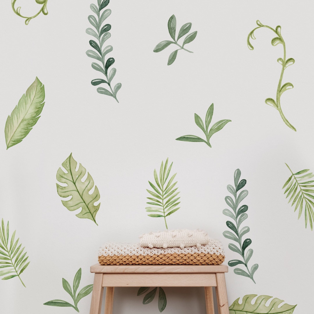 Wild Leaves Decal, Leaves Decal, Jungle Decal, Jungle Leaves Decor ...