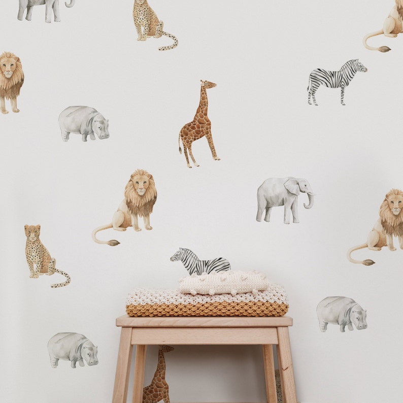 Jungle Animals Wall Decal, Nursery Decor - Etsy