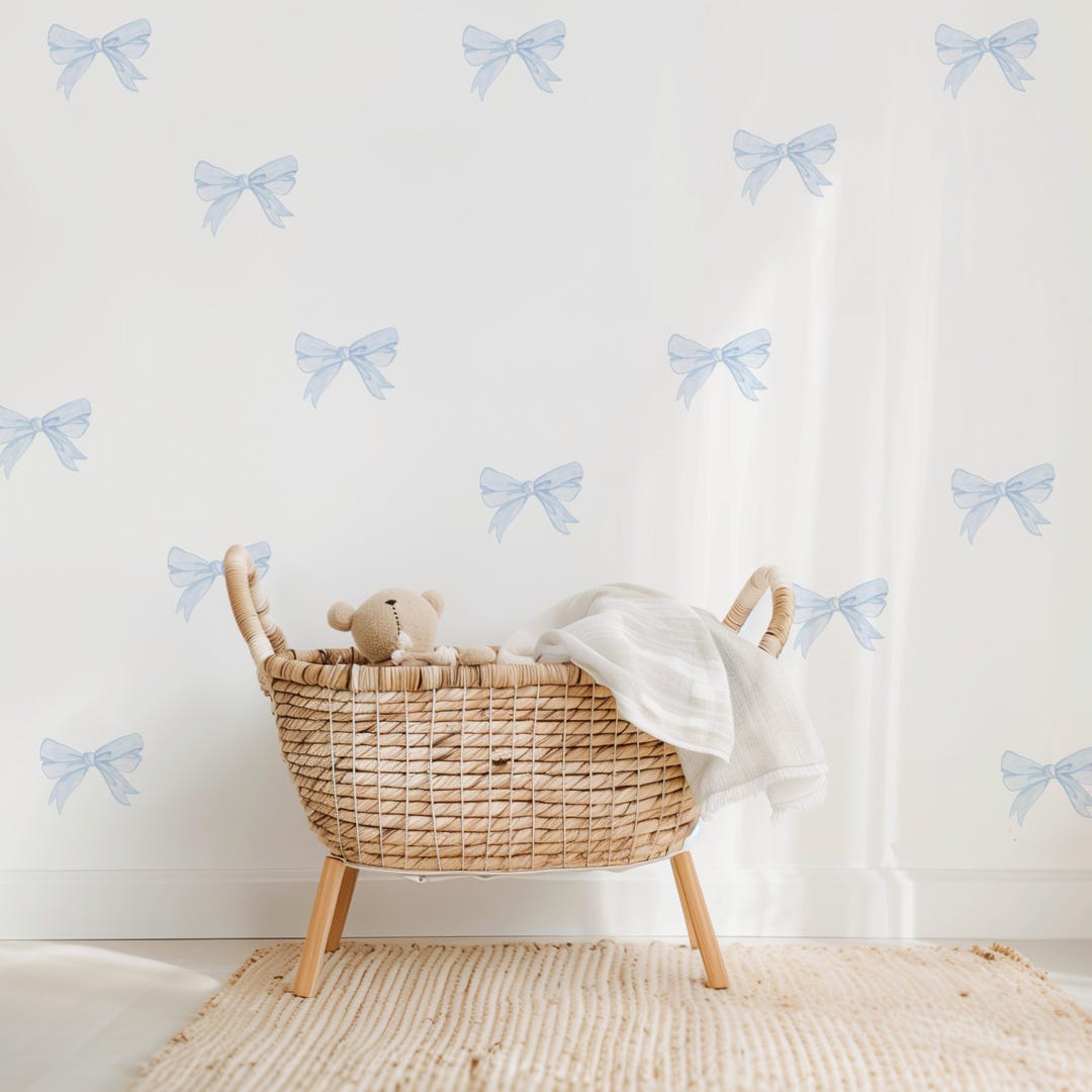 Blue Bow Wall Decals, Coquette Room Decor - Etsy
