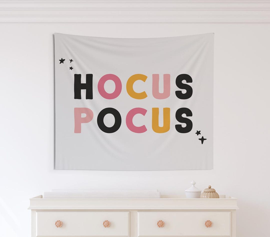Hocus Pocus Tapestry, Pink Halloween Banner, Wall Decor - Etsy