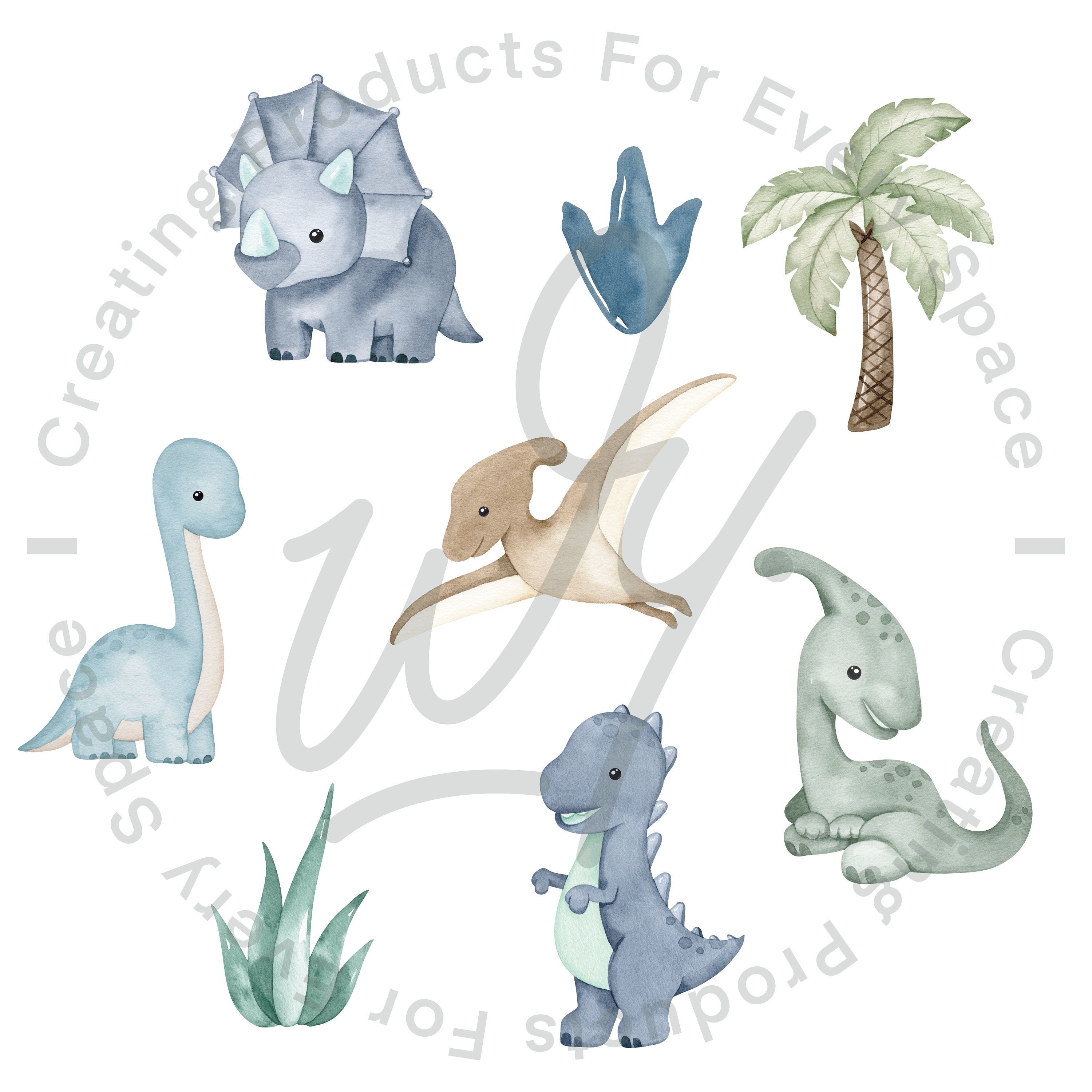 Cute Dino Wall Decals, Nursery Decor, Removable Vinyl - Etsy