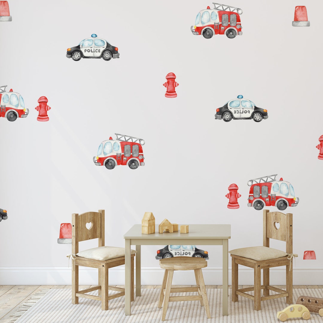 Police Car and Ambulance Decal - Wall Decal Set for Kids Decor, Wall ...