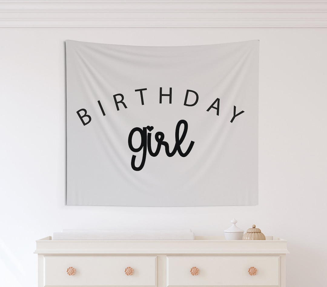 Birthday Girl Tapestry, Happy Birthday Banner - Etsy
