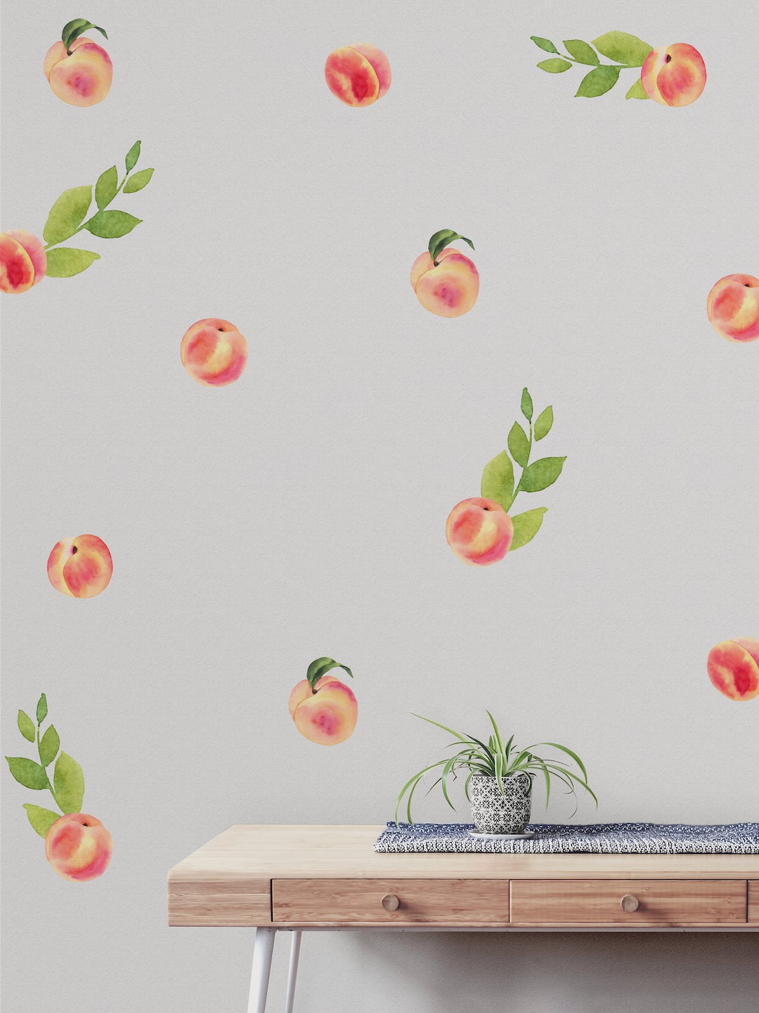 Watercolor Peaches Decal, Peach Decal, Peach Wall Sticker, Peach Decals ...