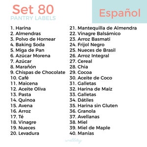 Pantry Labels ESPAÑOL - Etsy