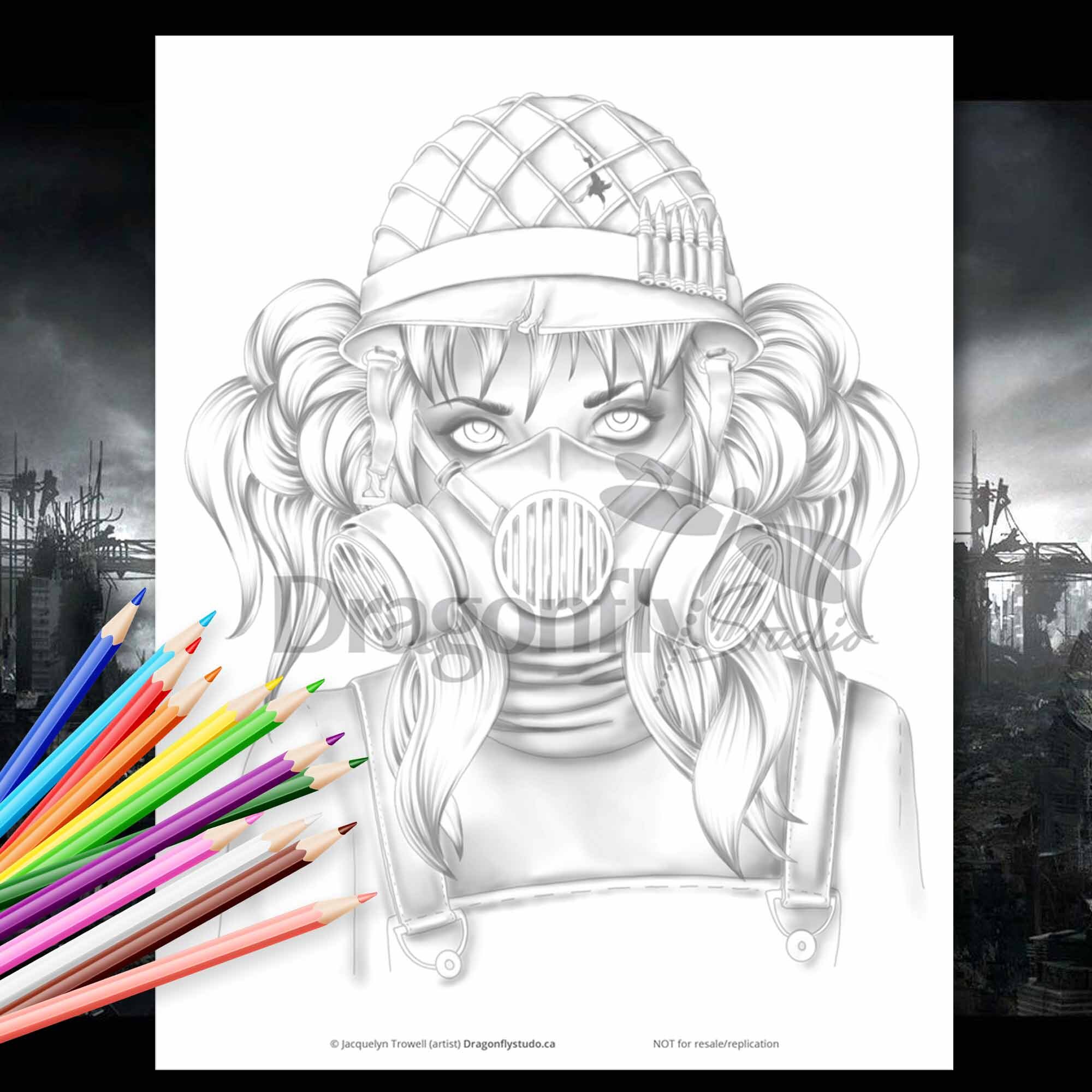 Adult Coloring Bundle | APOCALYPTIC, 3 Pages (JPG Instant Download) - Etsy